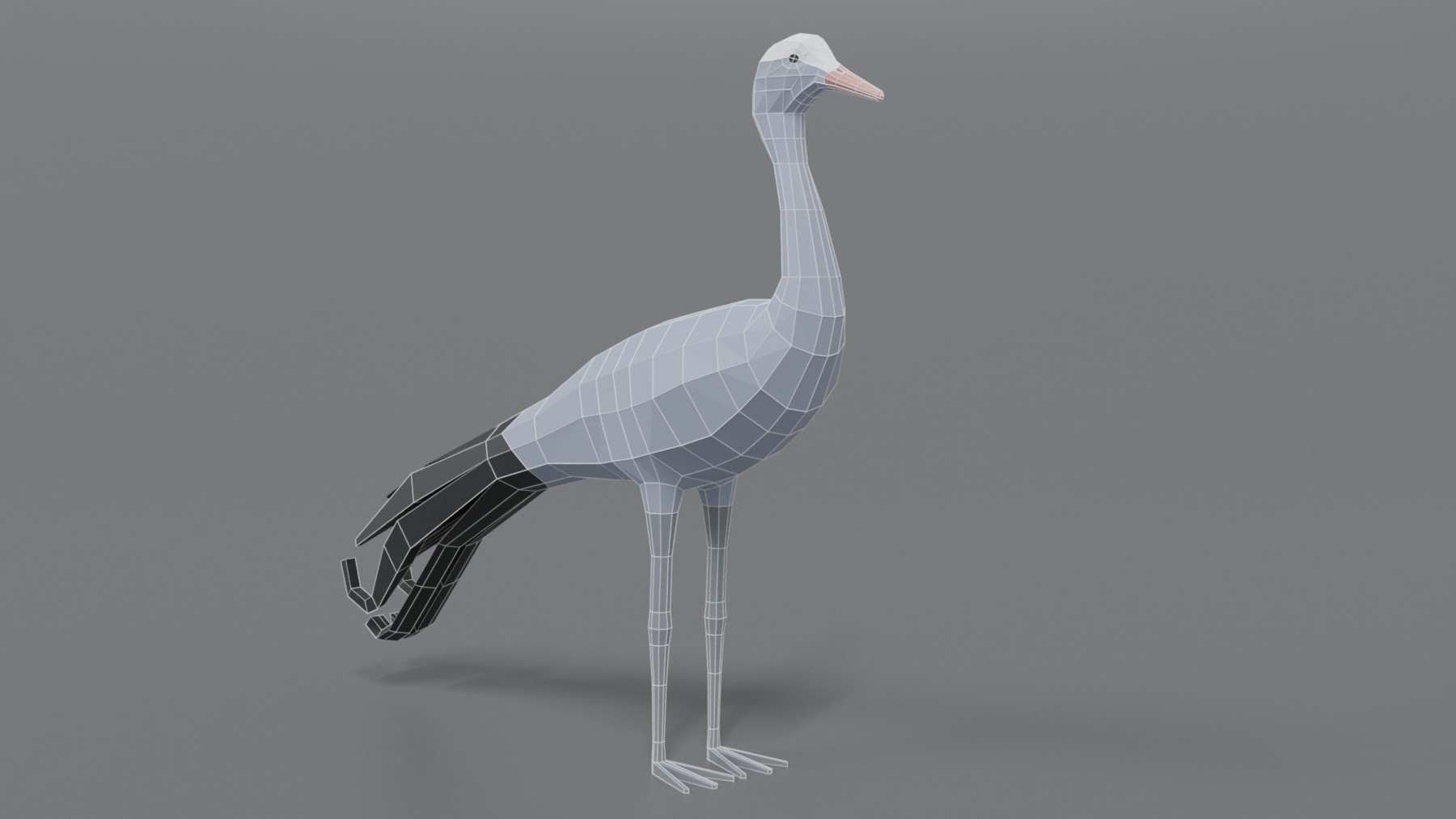 ArtStation - Low Poly Cartoon Blue Crane | Game Assets