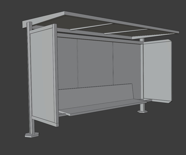 ArtStation - Bus Stop | Game Assets