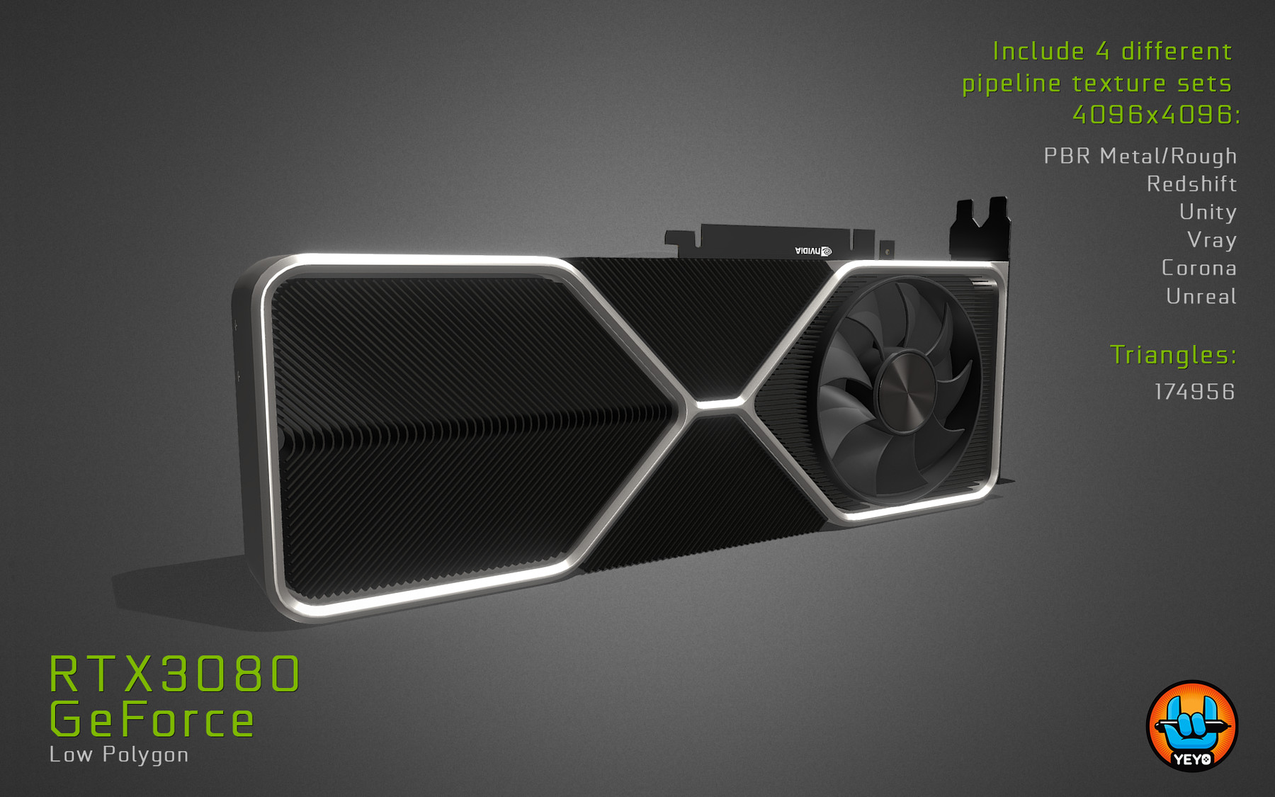 ArtStation - RTX 3080 - animated PBR + 5 render texture pack | Game Assets