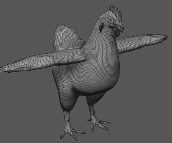 ArtStation - Chicken anatomy in T-pose for rigging 3D model | Resources