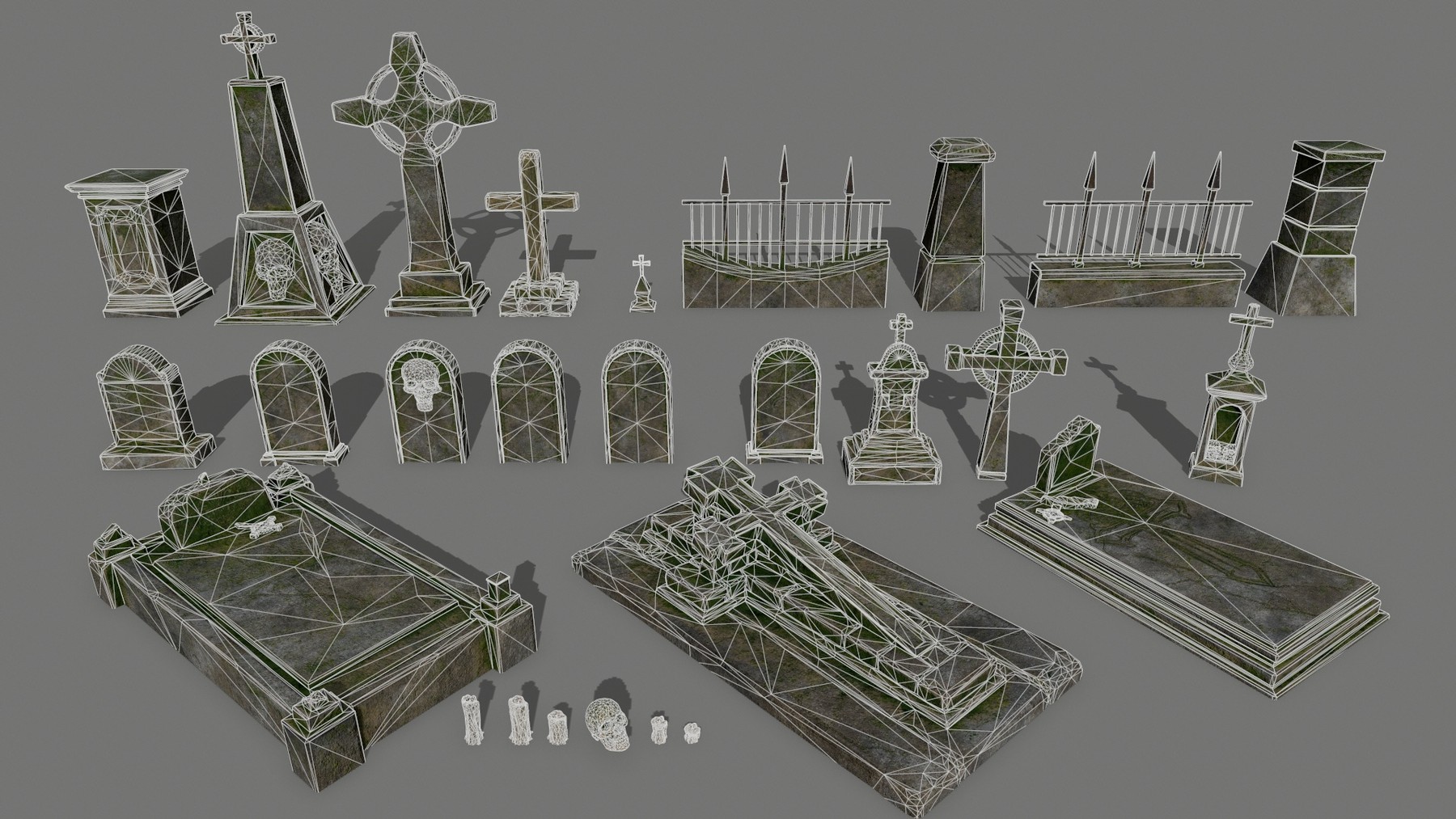 ArtStation - tombstone set | Game Assets