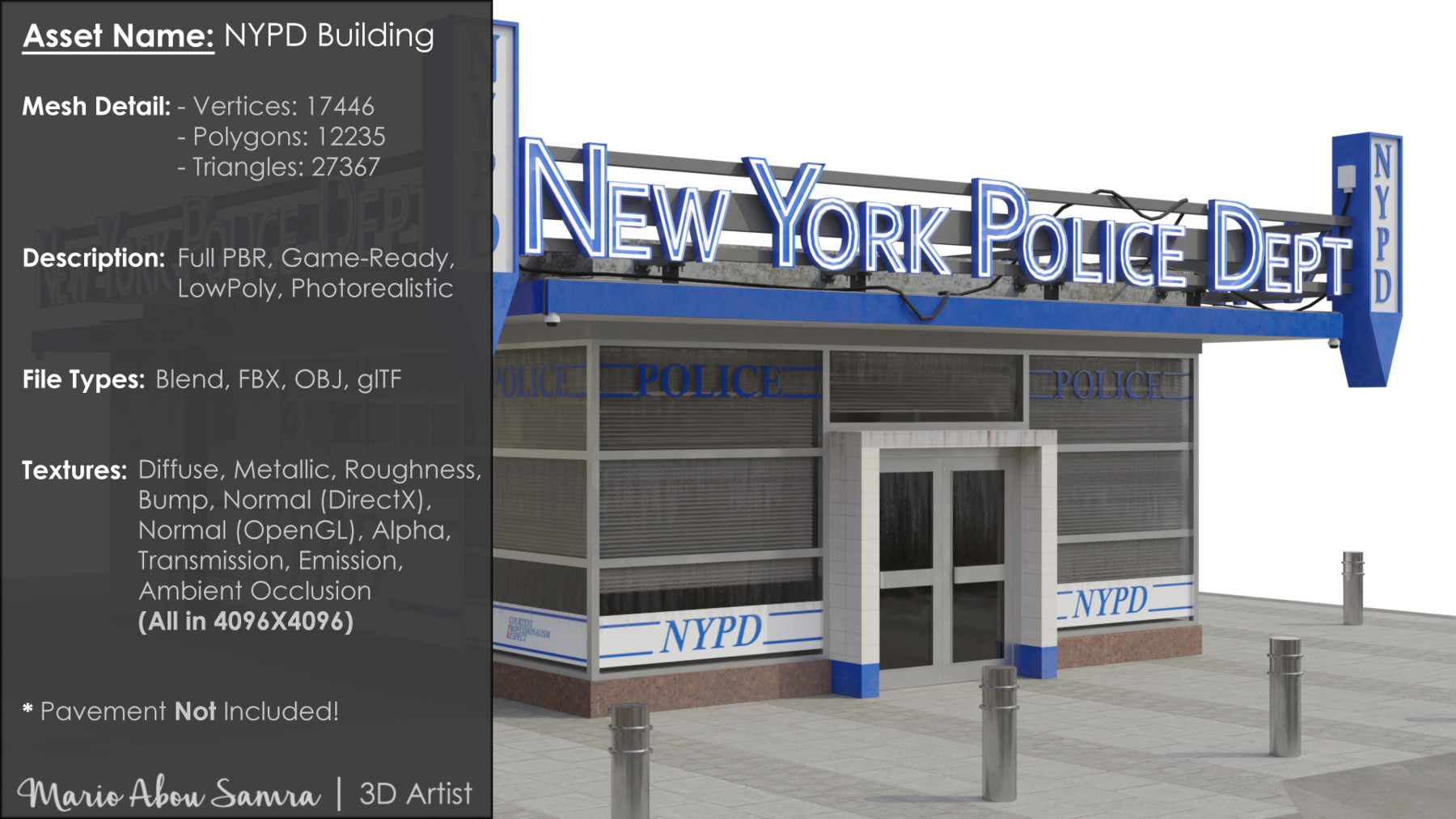 ArtStation - NYPD Building - Game Asset | Game Assets