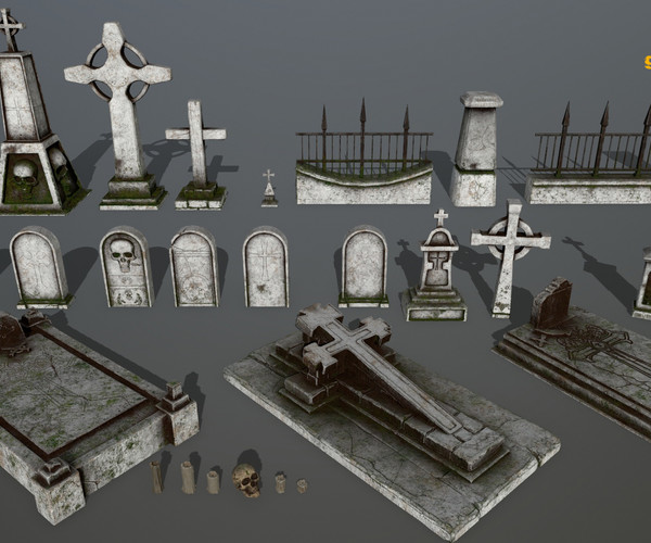 ArtStation - tombstone set | Game Assets