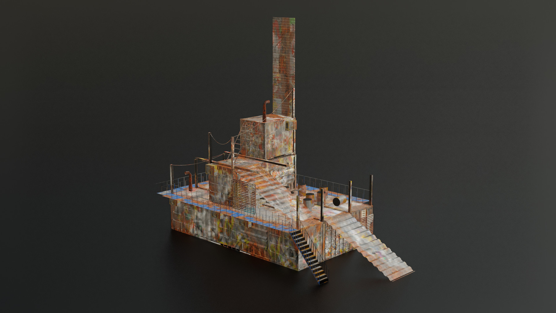 ArtStation - Post-Apocalyptic Kitbash, Shipping Container Themed, 60 ...