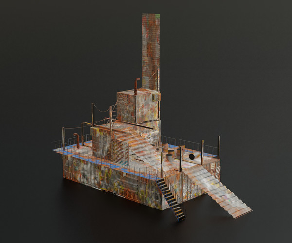 ArtStation - Post-Apocalyptic Kitbash, Shipping Container Themed, 60 ...