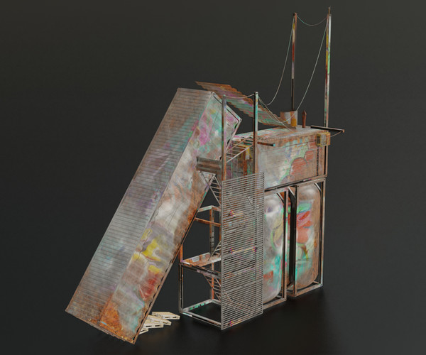 ArtStation - Post-Apocalyptic Kitbash, Shipping Container Themed, 60 ...