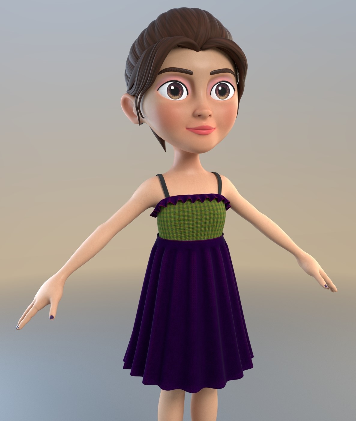 ArtStation - olivia rig ( cartoon girl character rig ) | Game Assets