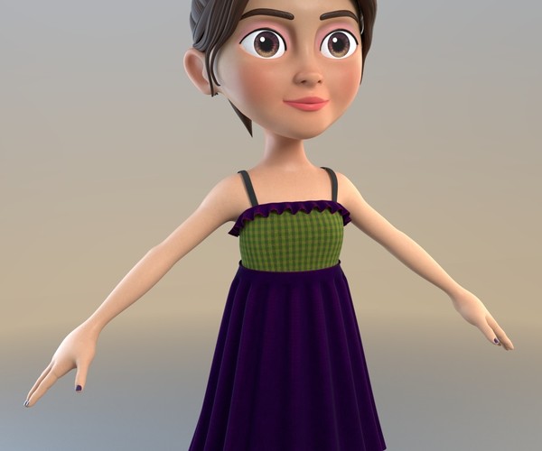 ArtStation - olivia rig ( cartoon girl character rig ) | Game Assets