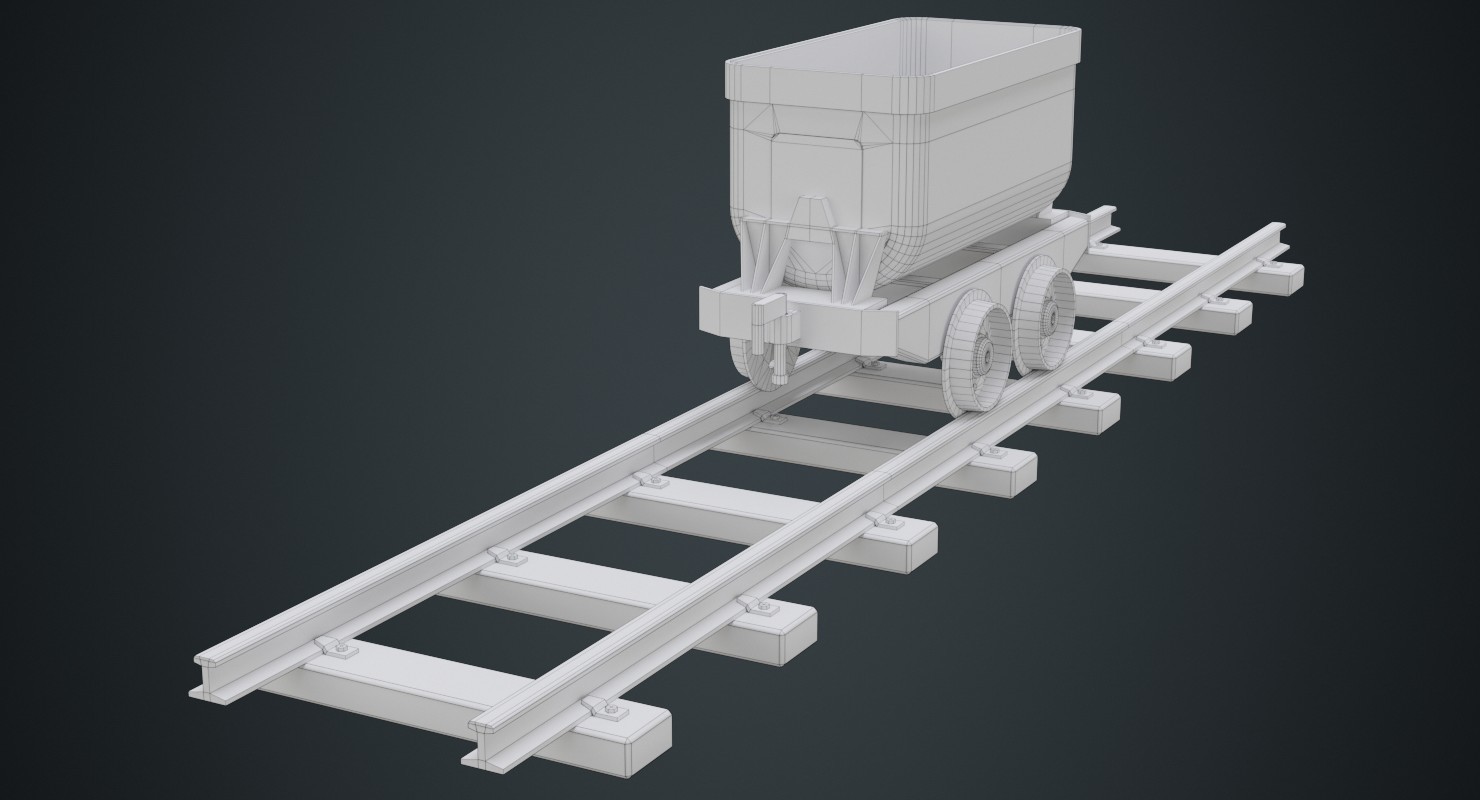 ArtStation - Mining Cart 1A | Game Assets