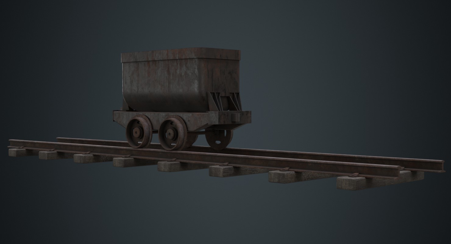 ArtStation - Mining Cart 1B | Game Assets