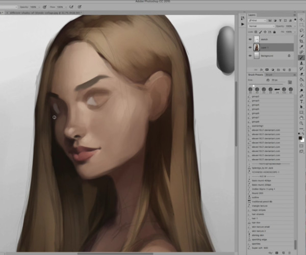 ArtStation - How to draw blonde hair tutorial | Tutorials