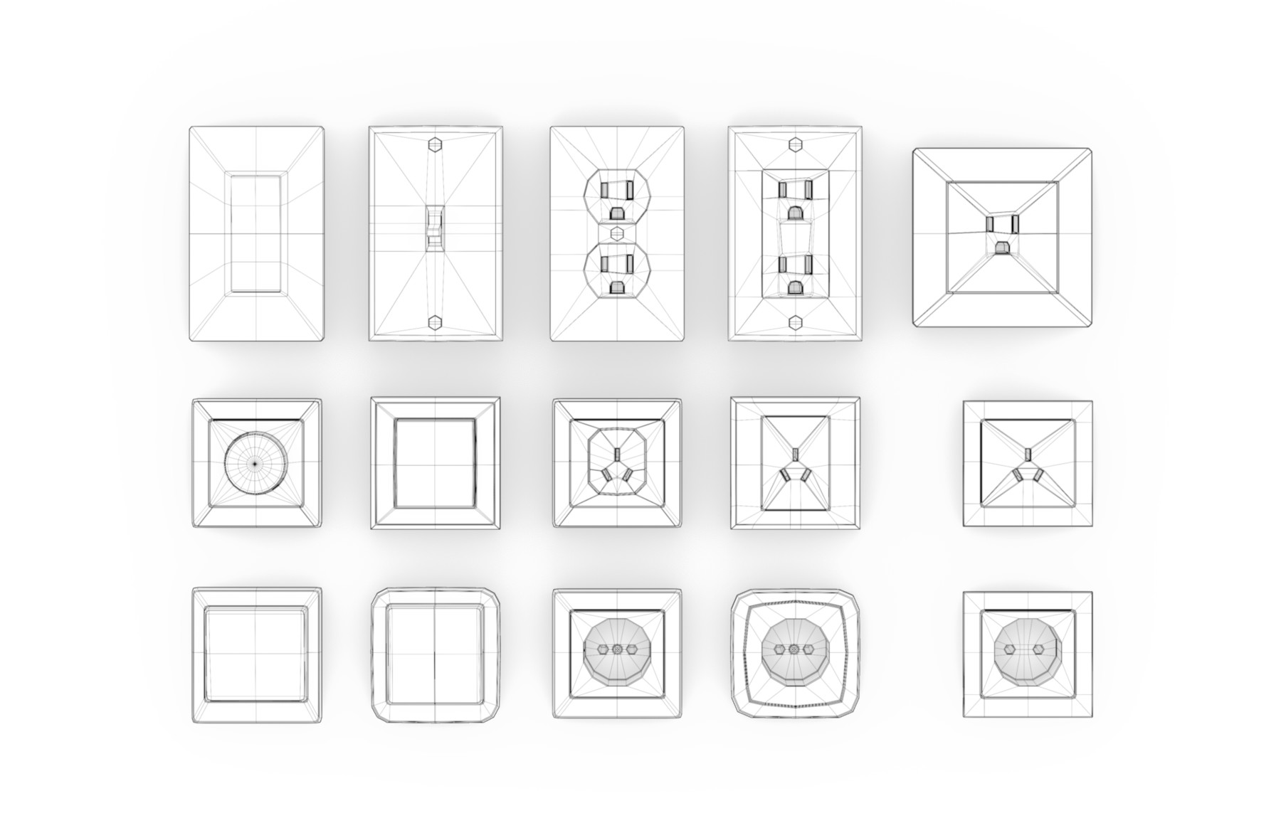 ArtStation - Power outlets and Lights Switches Pack Low-poly 3D Set ...