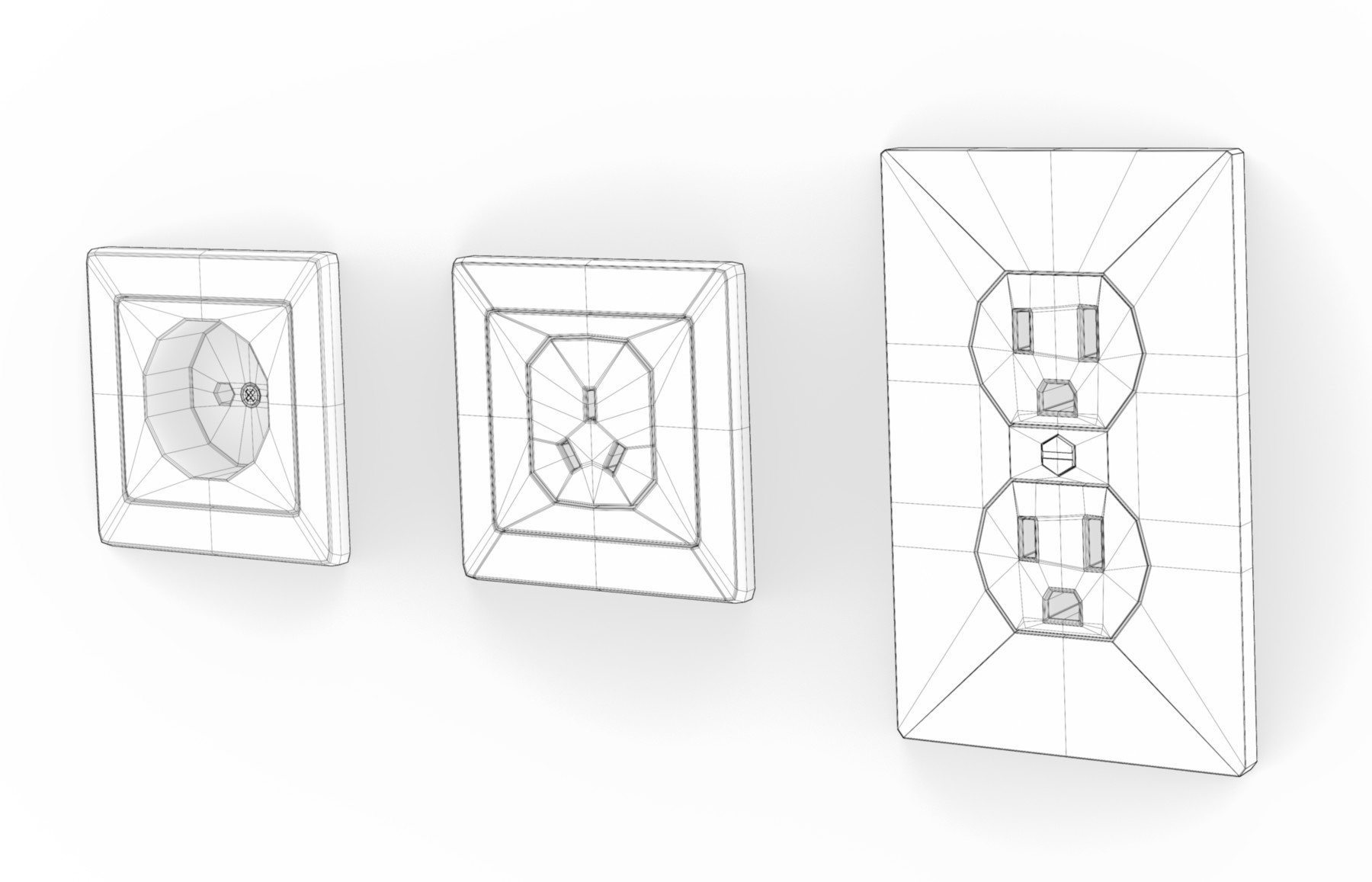 ArtStation - Power outlets and Lights Switches Pack Low-poly 3D Set ...