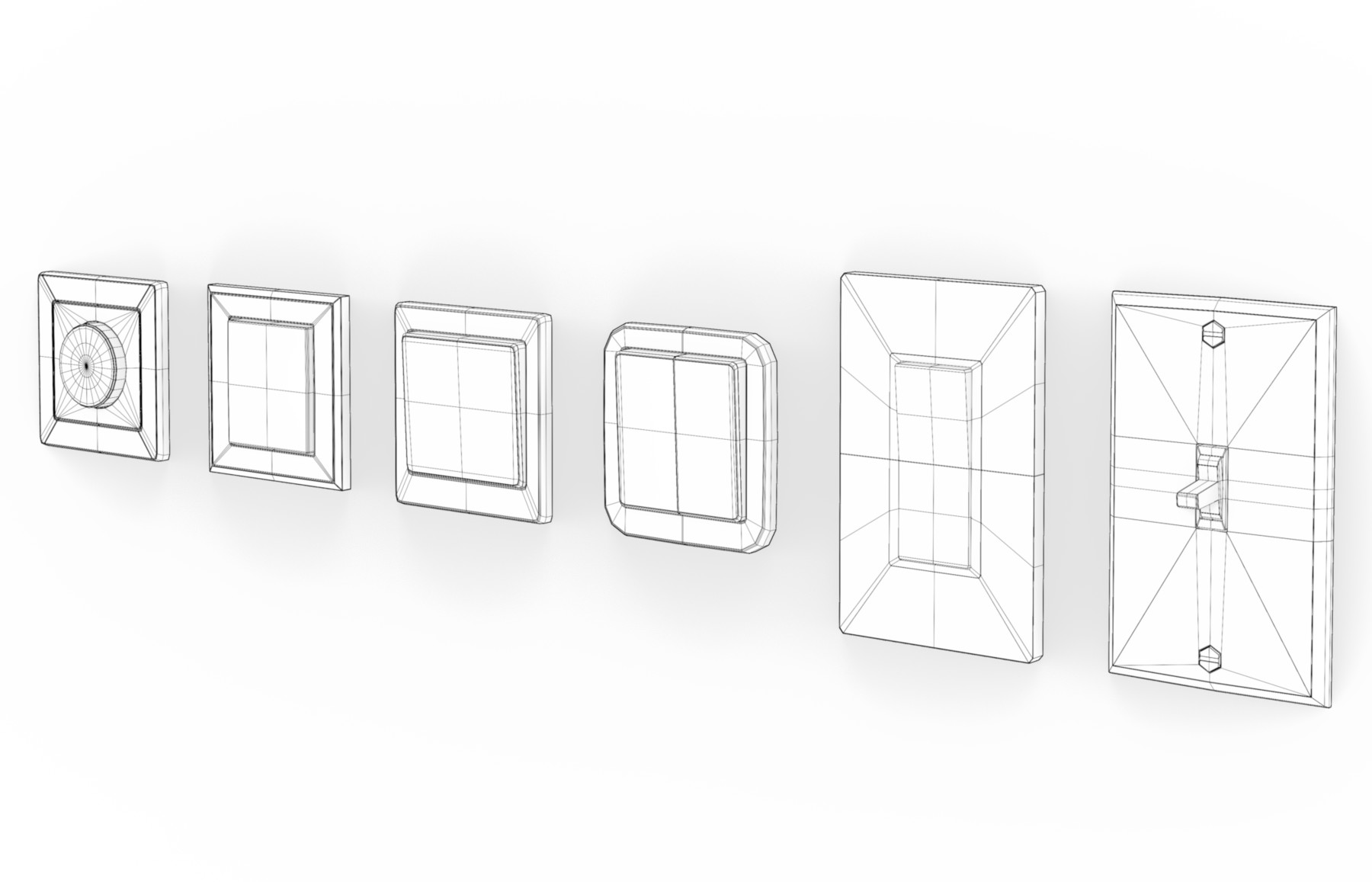 ArtStation - Power outlets and Lights Switches Pack Low-poly 3D Set ...