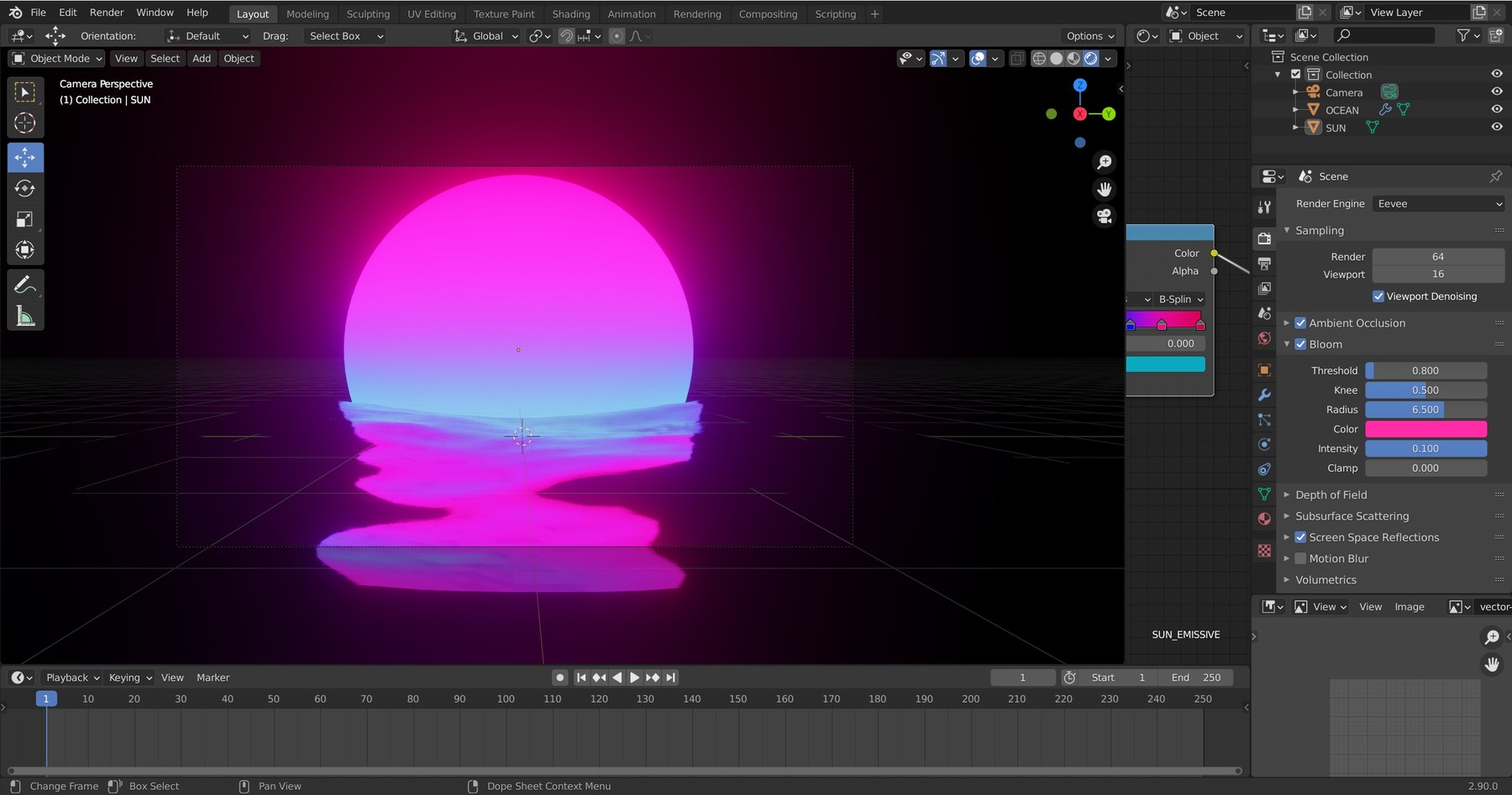 ArtStation - Sunset Vaporwave 3D Model Animation | Resources
