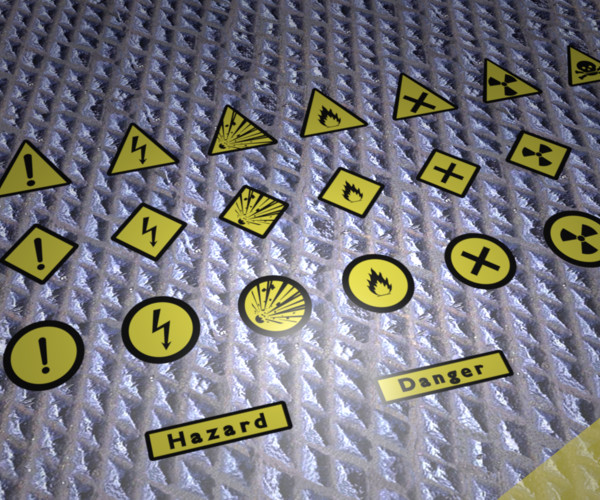 ArtStation - Hazard Signs Decals Package | Game Assets
