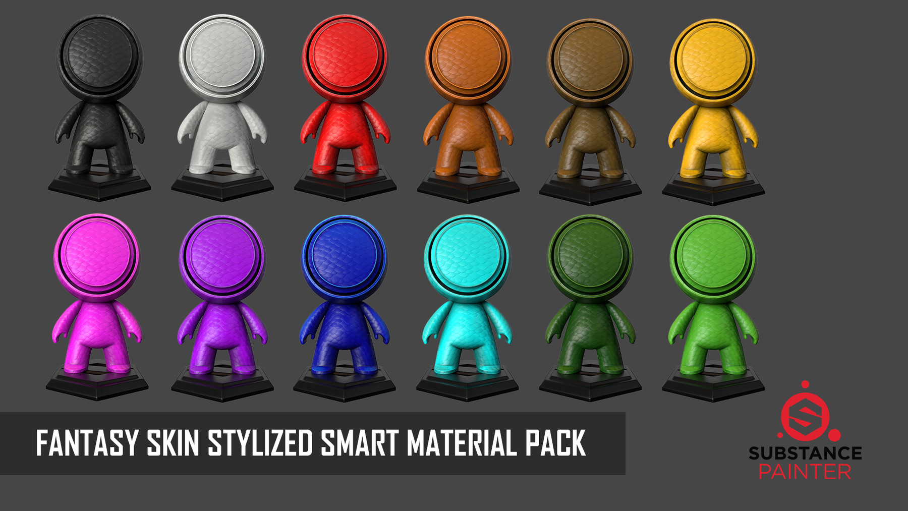 ArtStation - STYLIZED SKIN "FANTASY" SMART MATERIAL PACK - 13 SMART ...