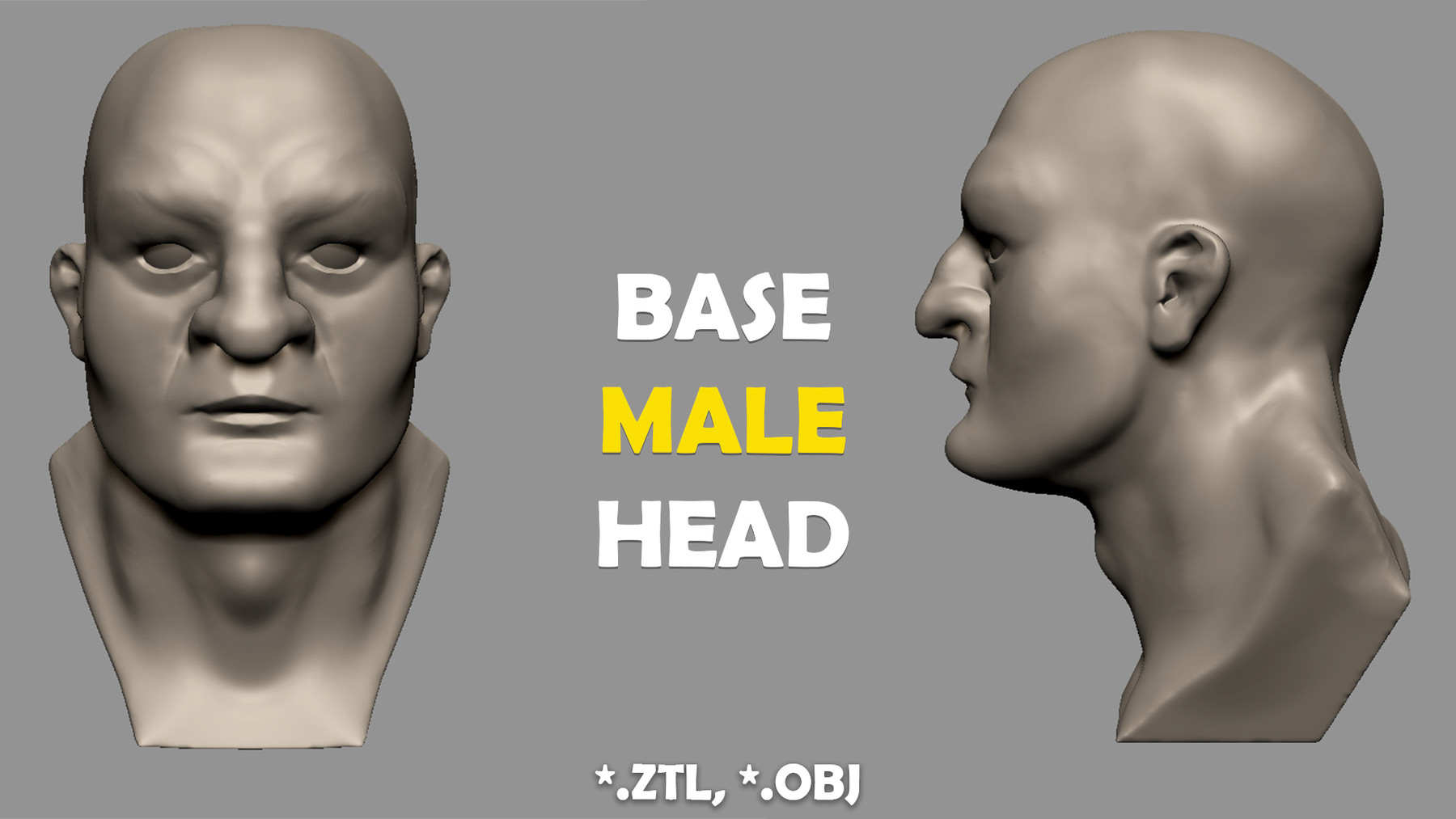 ArtStation - Base Male Head (ZTL, OBJ) | Resources