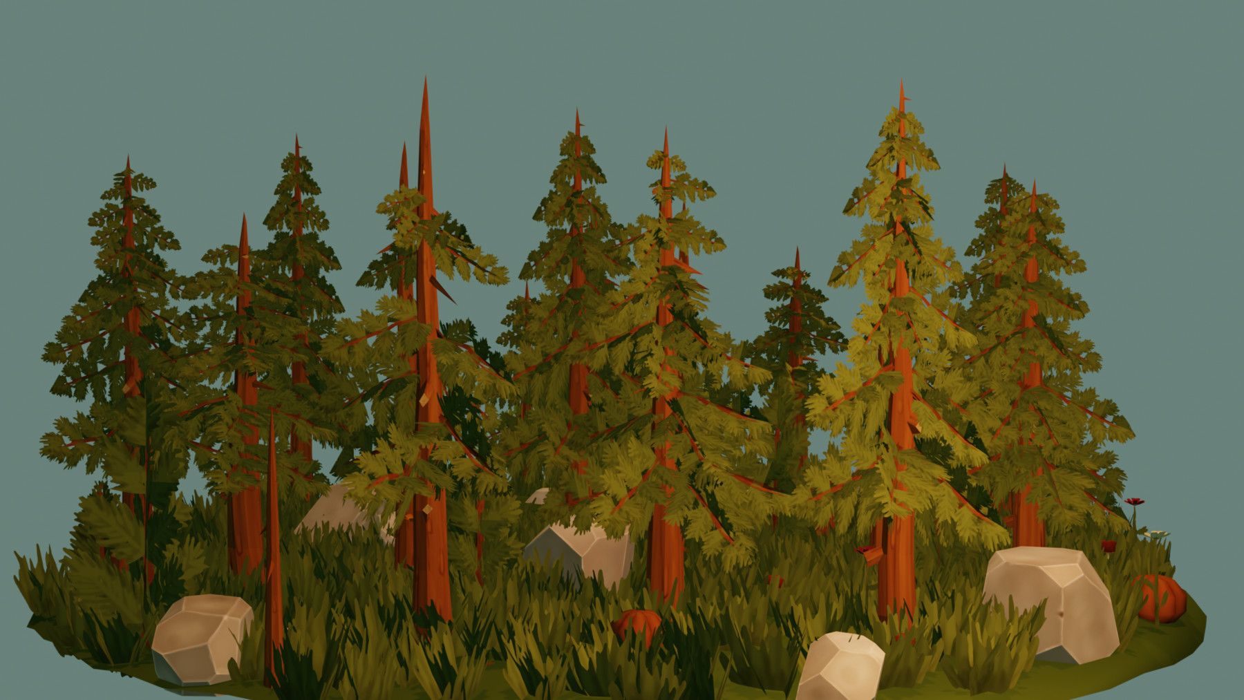 ArtStation - Seasonal Foliage and Rock Pack | Game Assets