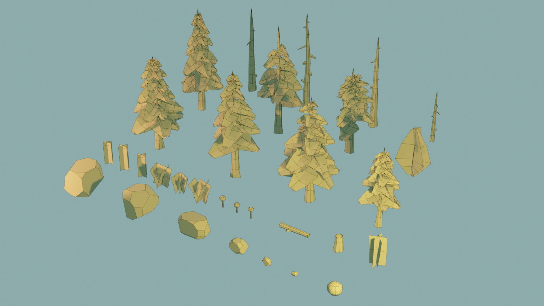 ArtStation - Seasonal Foliage and Rock Pack | Game Assets