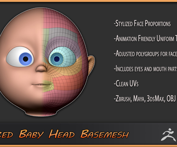 ArtStation - Stylized Baby Head Basemesh | Resources