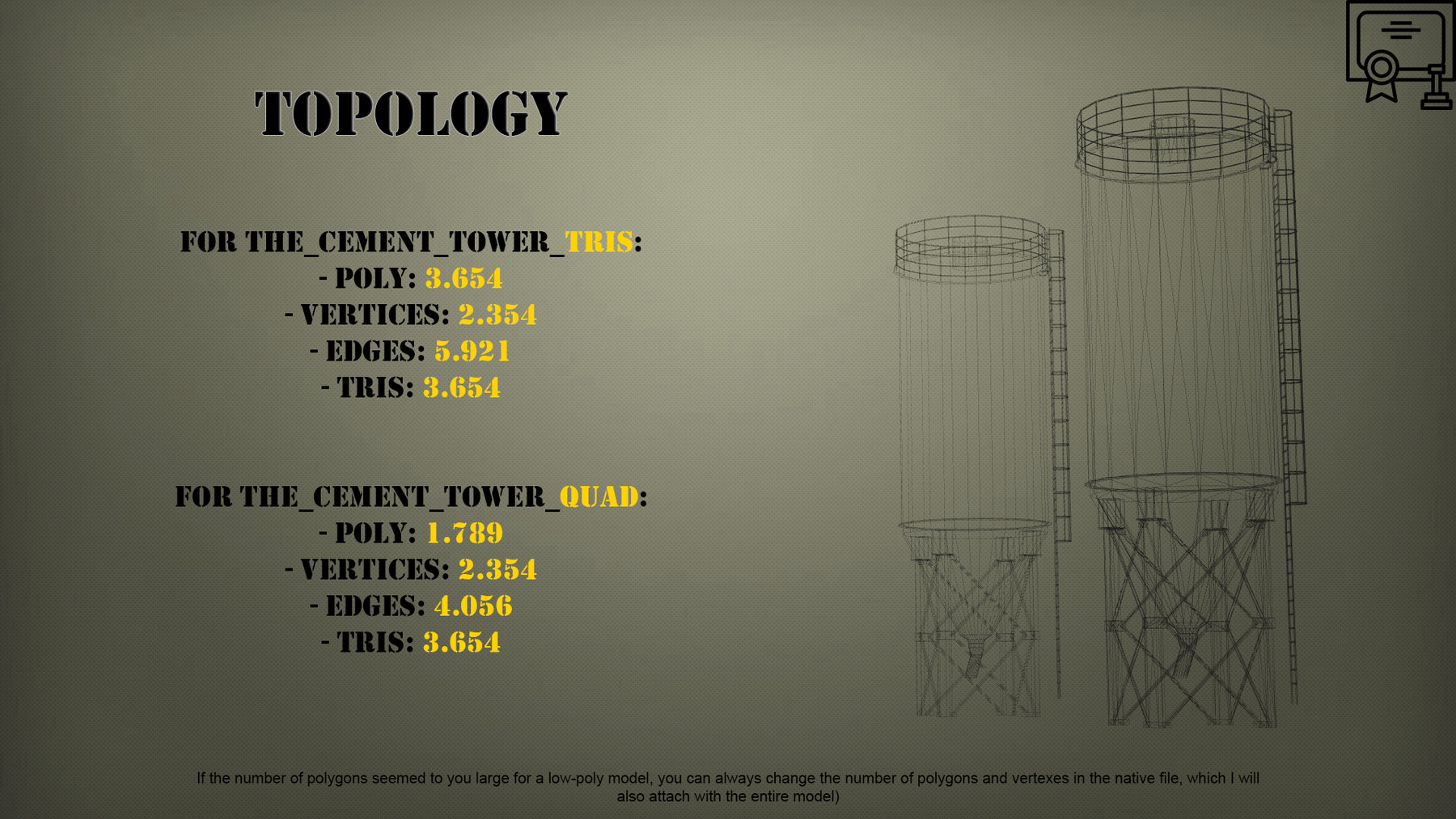 ArtStation - Cement Tower Low-poly 3D model | Resources