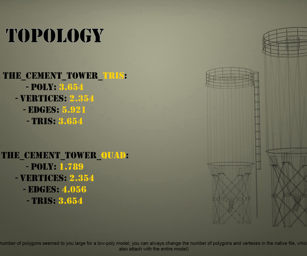 ArtStation - Cement Tower Low-poly 3D model | Resources