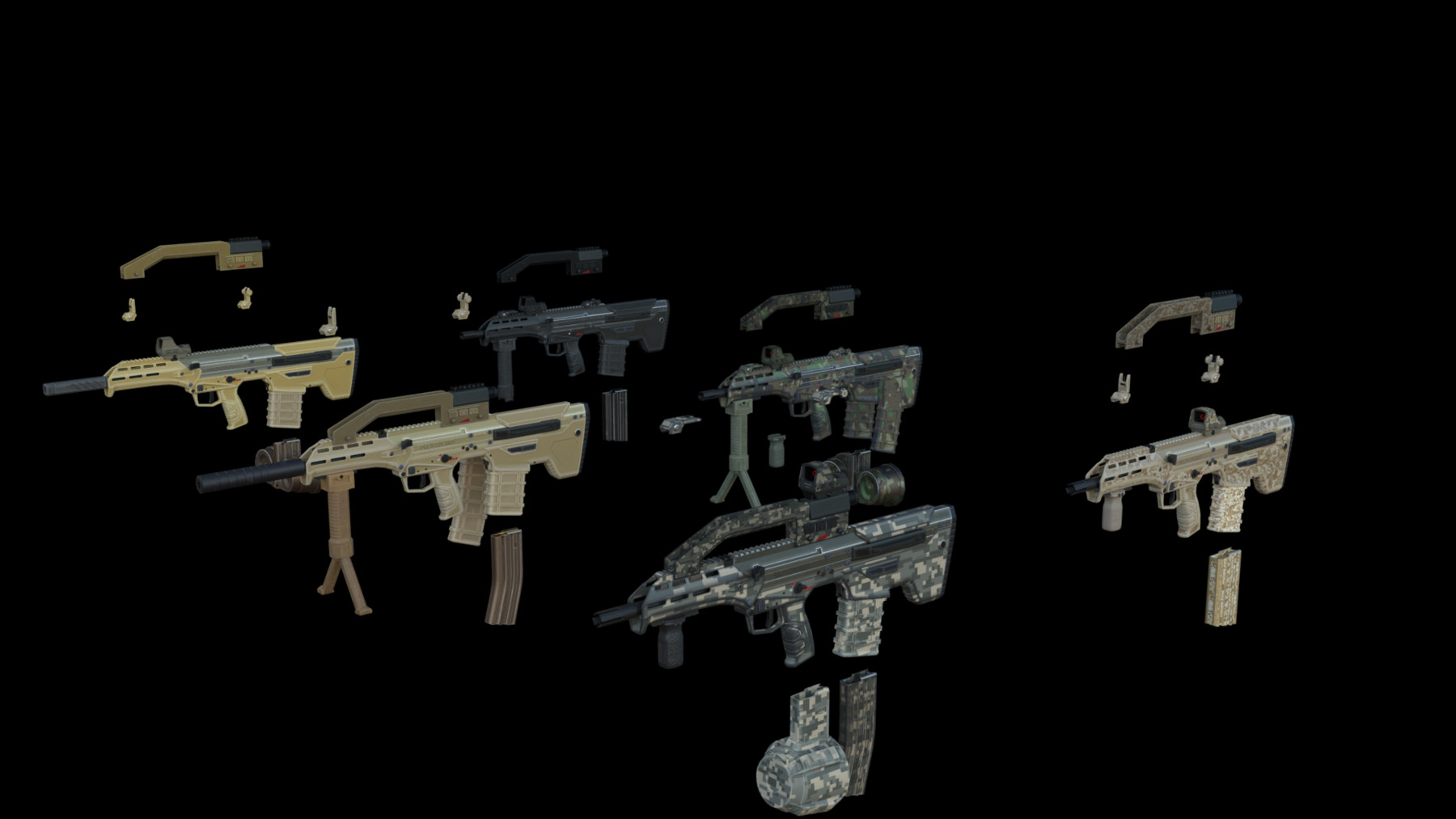 ArtStation - Modular Bullpup Rifle- Standard Variant | Game Assets