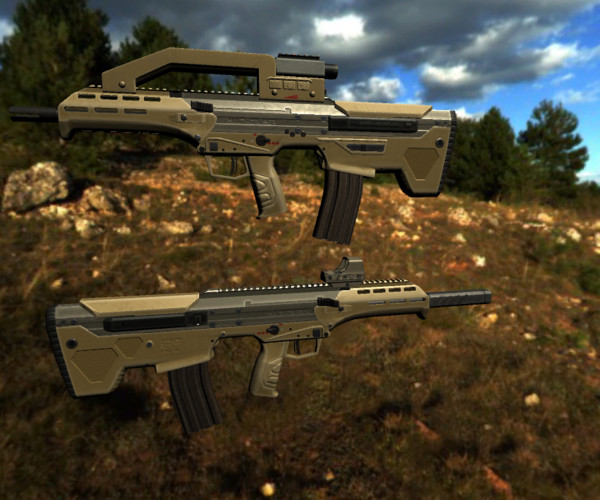 ArtStation - Modular Bullpup Rifle- Standard Variant | Game Assets