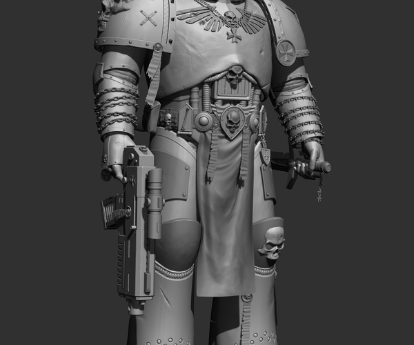 ArtStation - Warhammer 40k Black Templar Chaplain Space Marine High ...