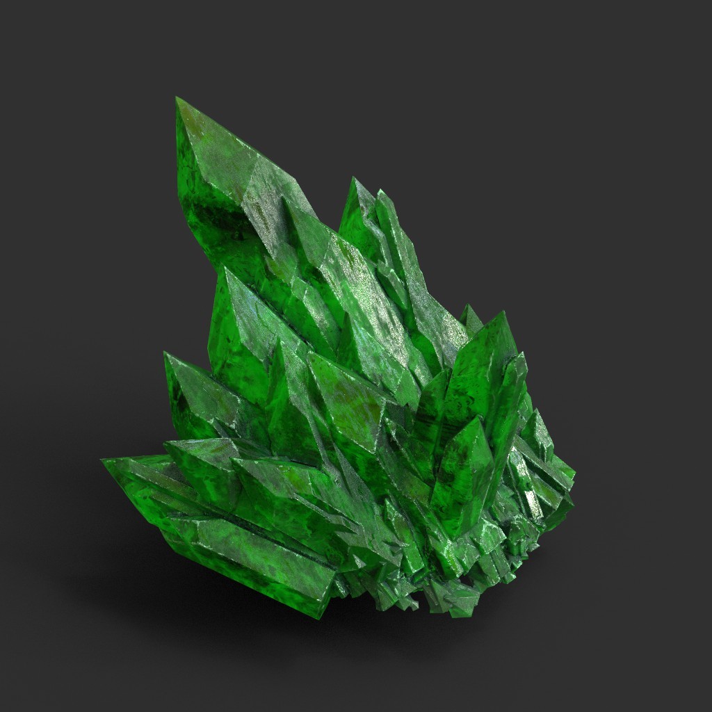 ArtStation - Low poly Green Crystal Gemstone Pack 200110 | Game Assets