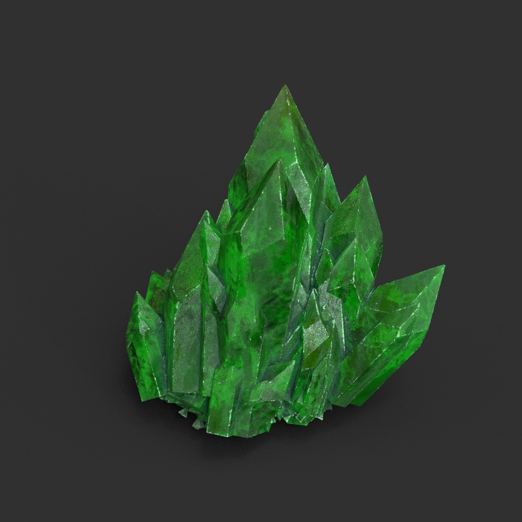 ArtStation - Low poly Green Crystal Gemstone Pack 200110 | Game Assets