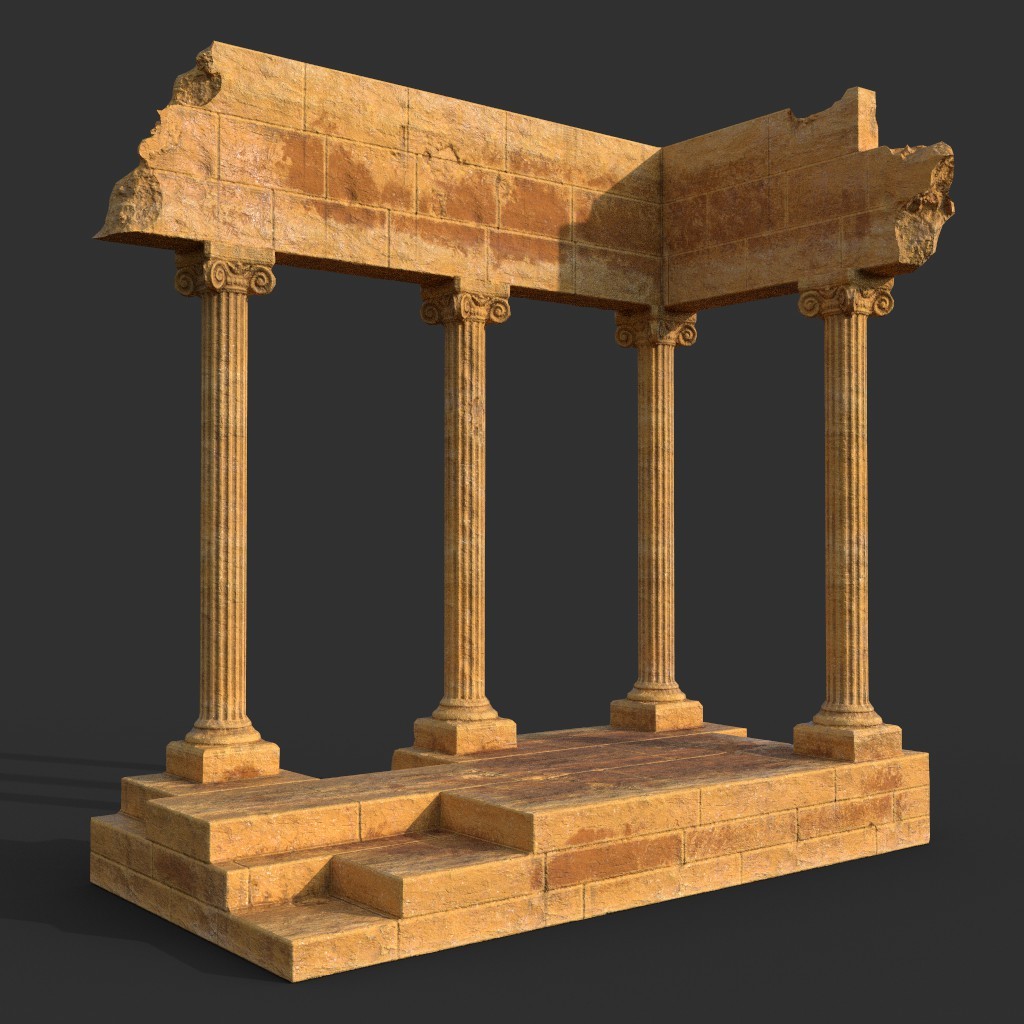 ArtStation - Low poly Ancient Roman Ruin Construction Pack - Sandstone ...