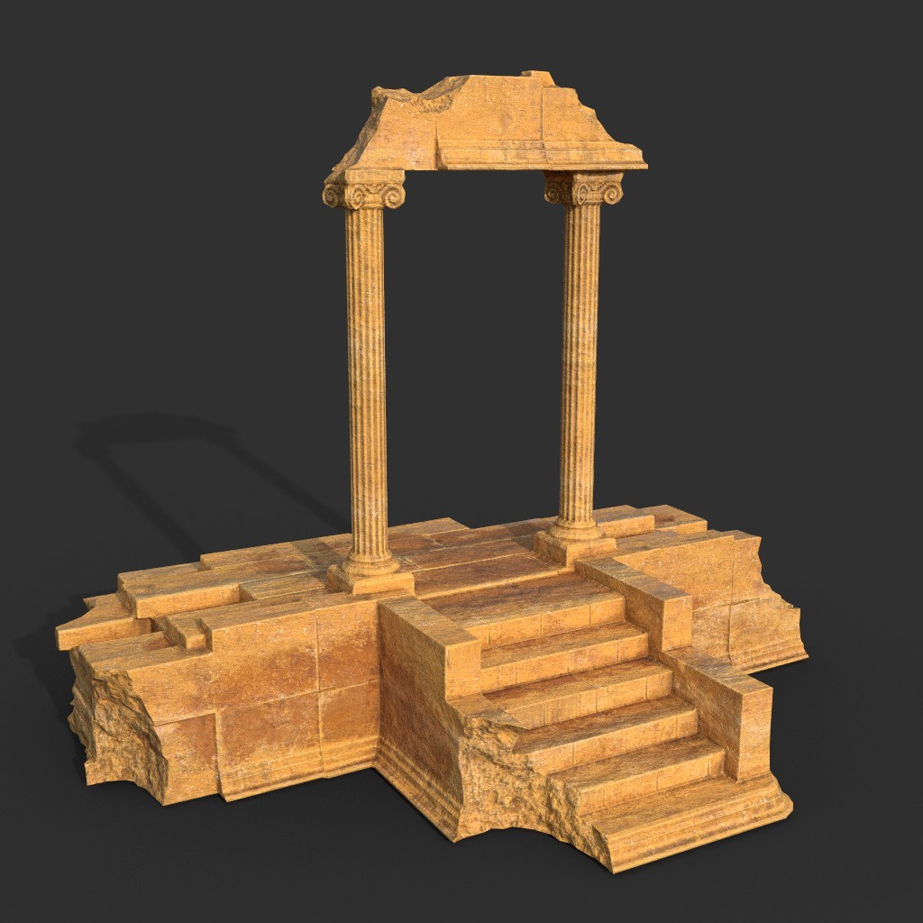 ArtStation - Low poly Ancient Roman Ruin Construction Pack - Sandstone ...