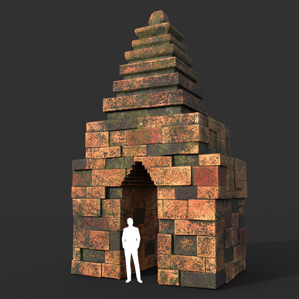 ArtStation - Low poly Mossy Brick Ruin Asia Temple Pack 190815 | Game ...