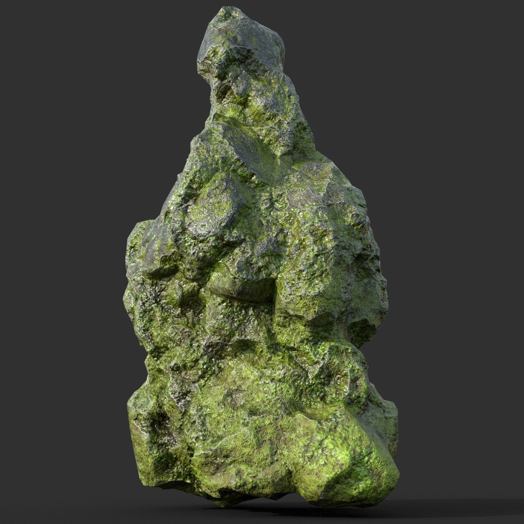 ArtStation - Low poly Damaged Jungle Mossy Rock Pack B 190425 | Game Assets