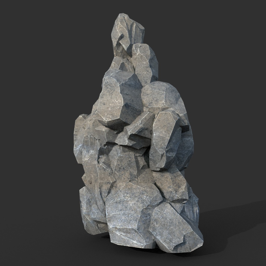 ArtStation - Low poly Gray Rock Formation Pack B 190421 | Game Assets