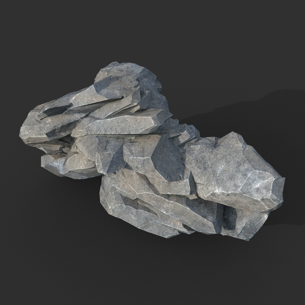ArtStation - Low poly Gray Rock Formation Pack B 190421 | Game Assets