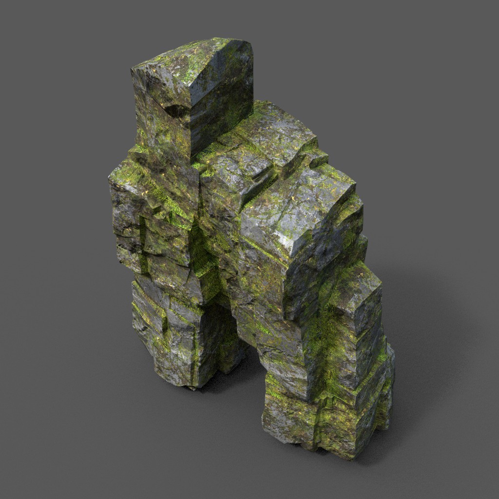 ArtStation - Low poly Mossy Cliff Pack 191219 | Game Assets