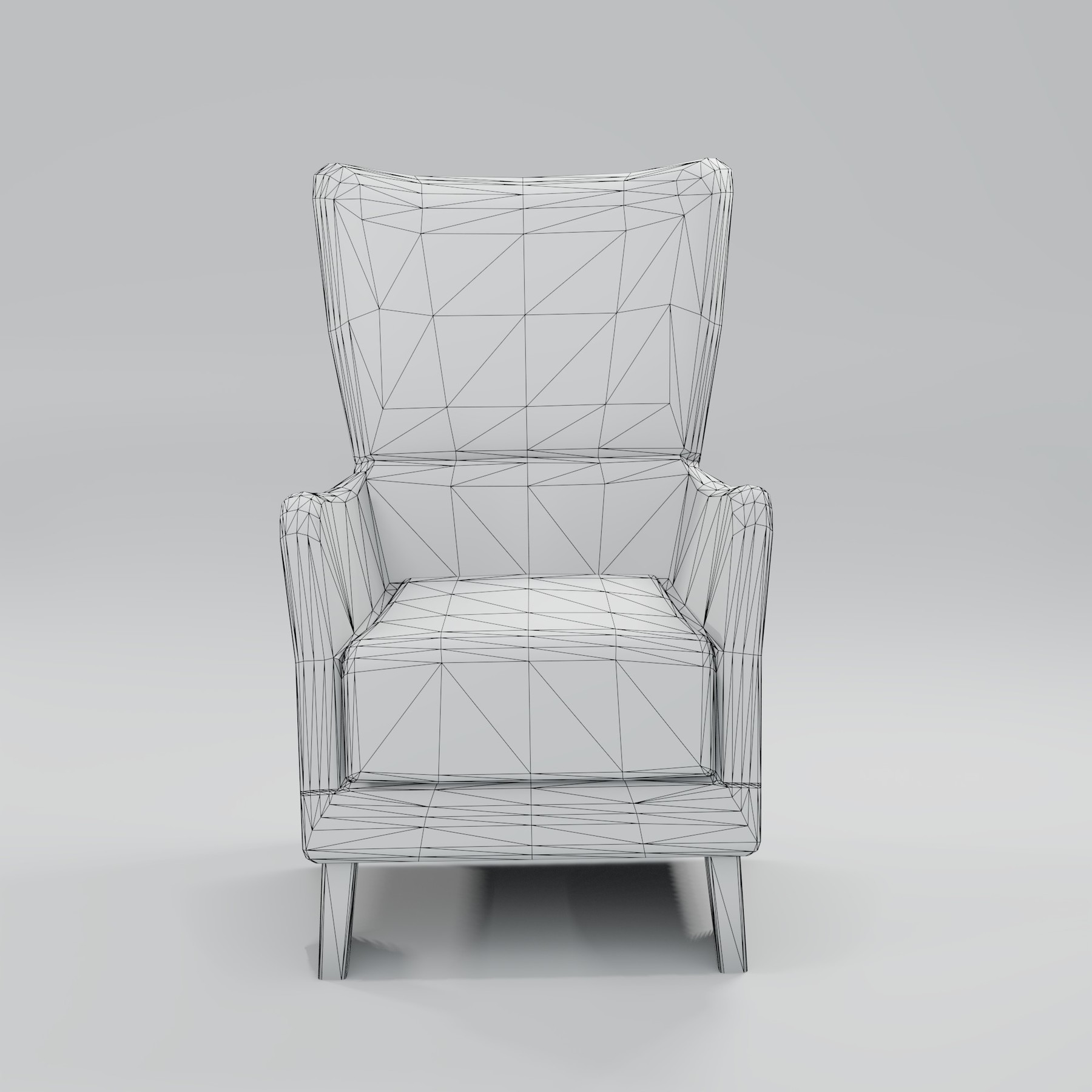 ArtStation - Old Worn Armchair Low-poly 3D model | Game Assets