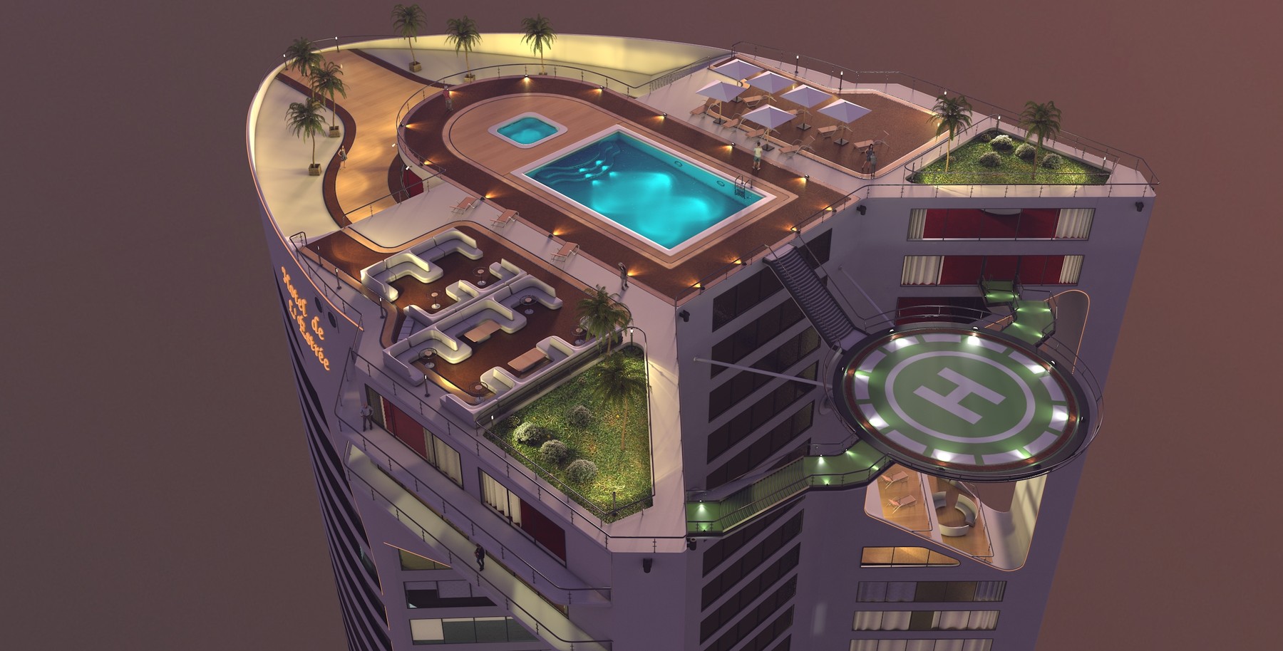 ArtStation - Tower - Rooftop and Inside | Game Assets