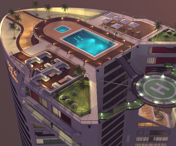 ArtStation - Tower - Rooftop and Inside | Game Assets