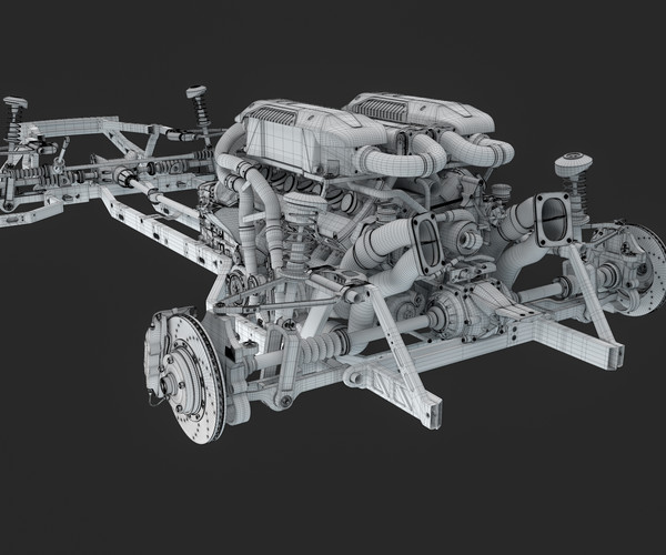 ArtStation - 3D Concept Car and Chassis | Game Assets