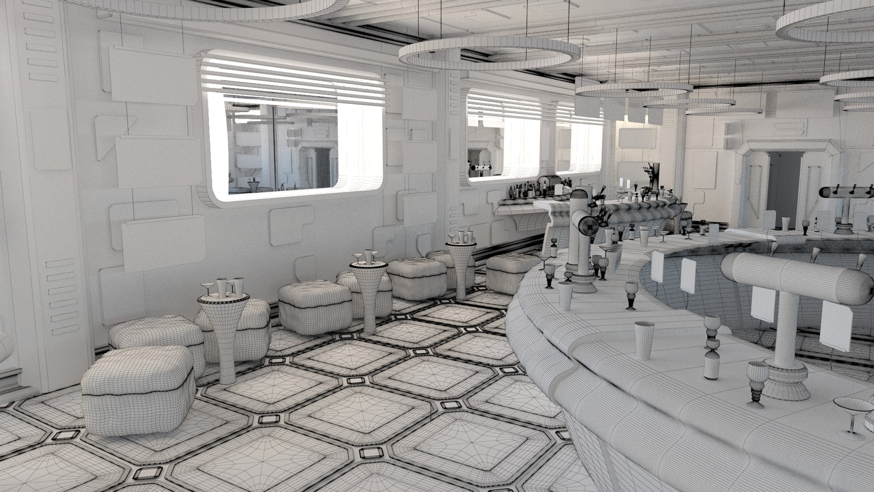 ArtStation - Cyberpunk SCI-FI Futuristic Bar 3D model | Game Assets