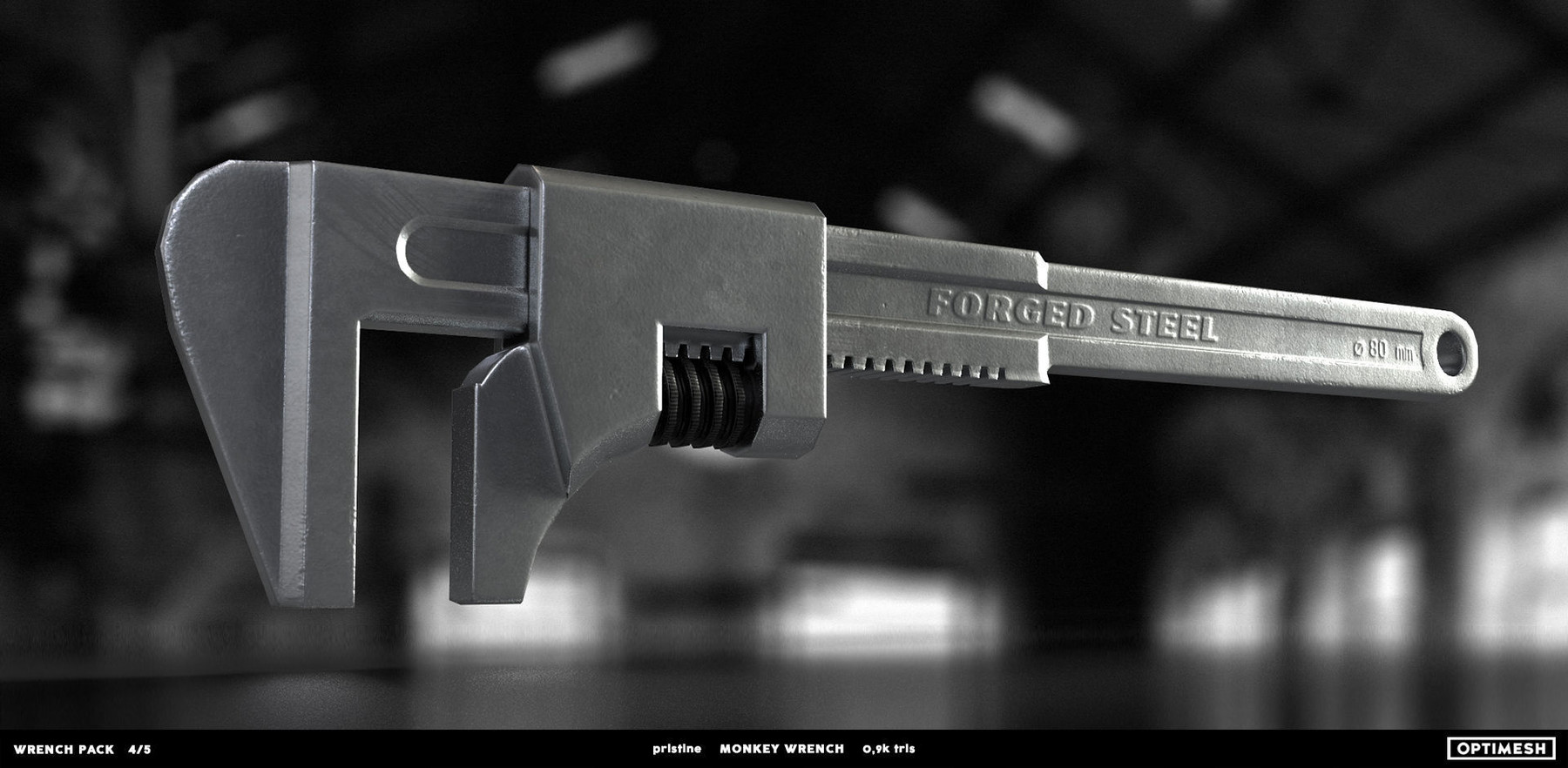ArtStation - Monkey wrench - 3D PBR model Low-poly | Resources