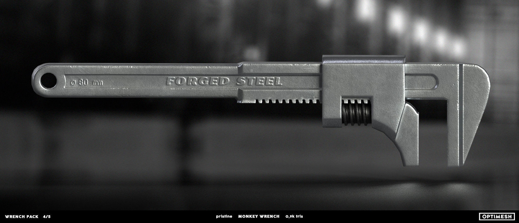 ArtStation - Monkey wrench - 3D PBR model Low-poly | Resources