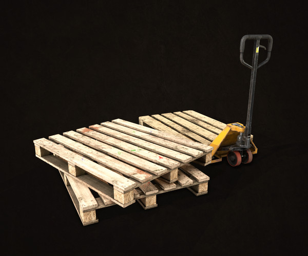 ArtStation - Pallet Jack with Pallets - Low Poly | Game Assets