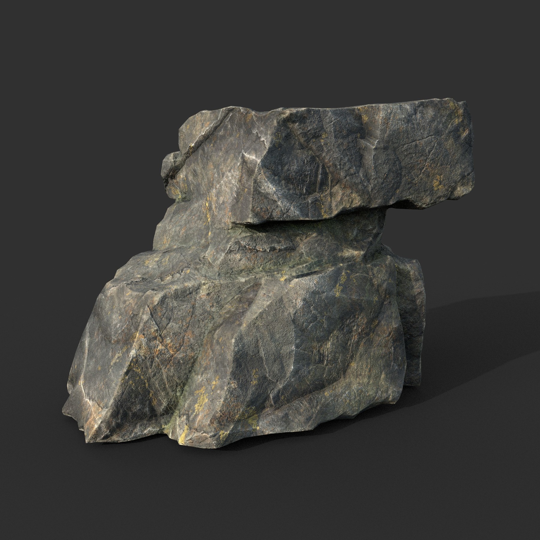 ArtStation - Low poly Big Rock Formation 200928 - Mossy | Game Assets