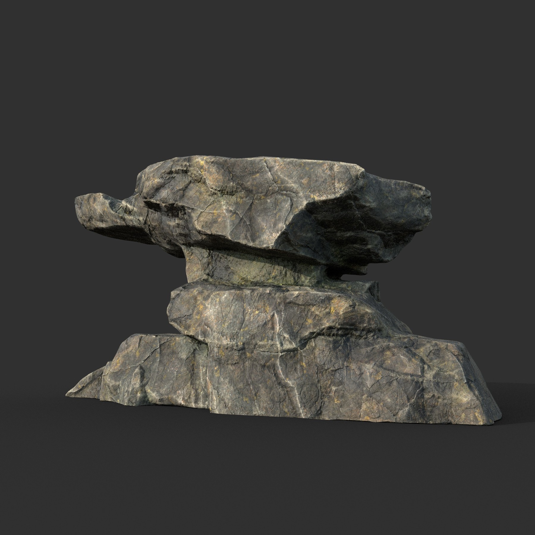 ArtStation - Low poly Big Rock Formation 200928 - Mossy | Game Assets