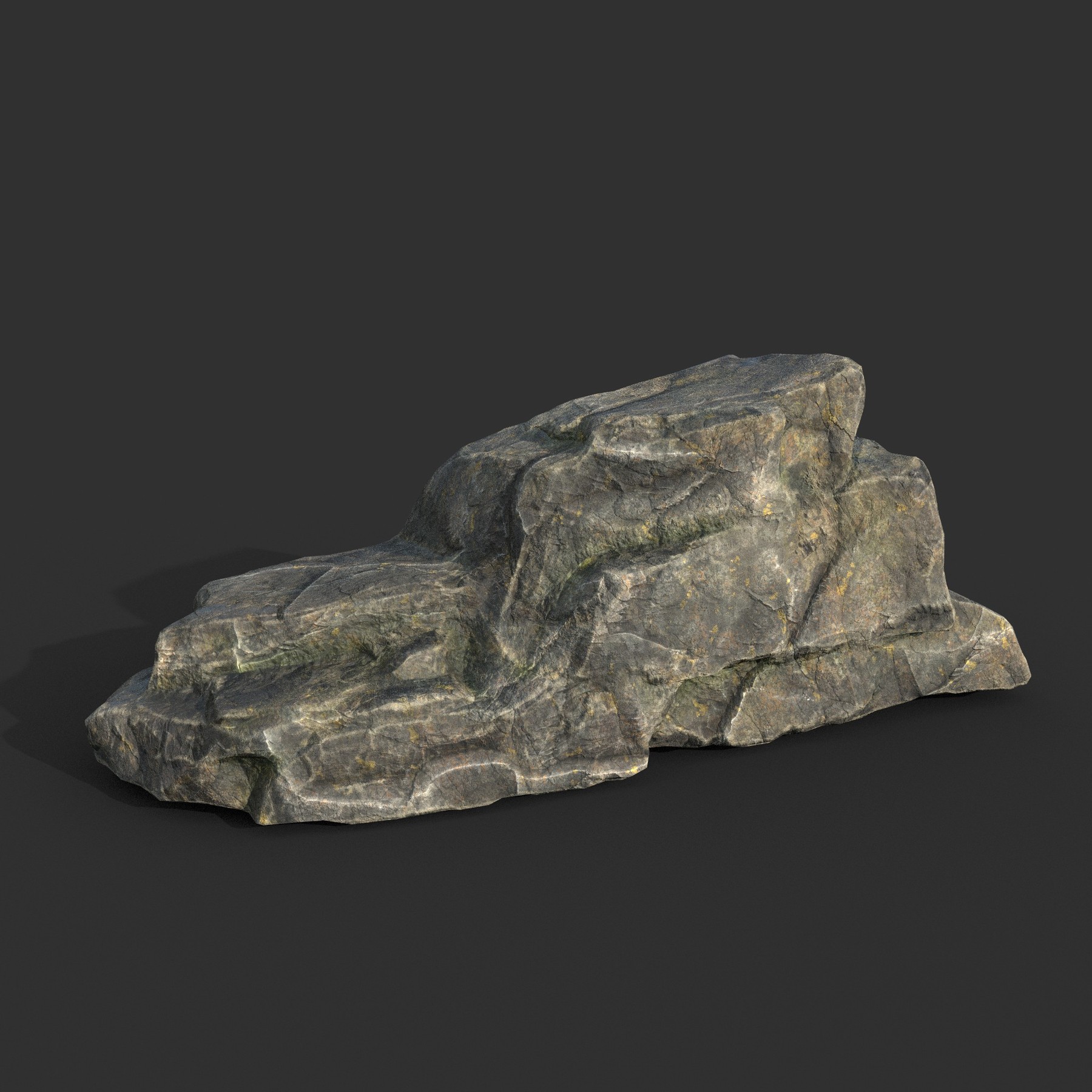 ArtStation - Low poly Big Rock Formation 200928 - Mossy | Game Assets